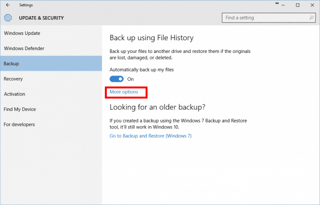 File History - Kako koristiti u OS Windows 10? - AIKU.info